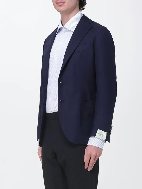 LUIGI BORRELLI Single-breasted Virgin Wool Blazer