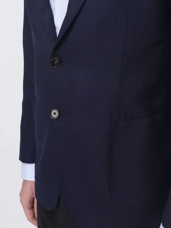 LUIGI BORRELLI Single-breasted Virgin Wool Blazer