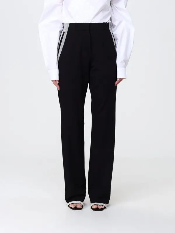Coperni Tailored Trousers In Virgin Wool Blend With Glitter Ribbon