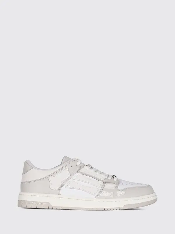 Amiri Skel Calfskin Sneakers With Bi-design And Perforated Toe - White