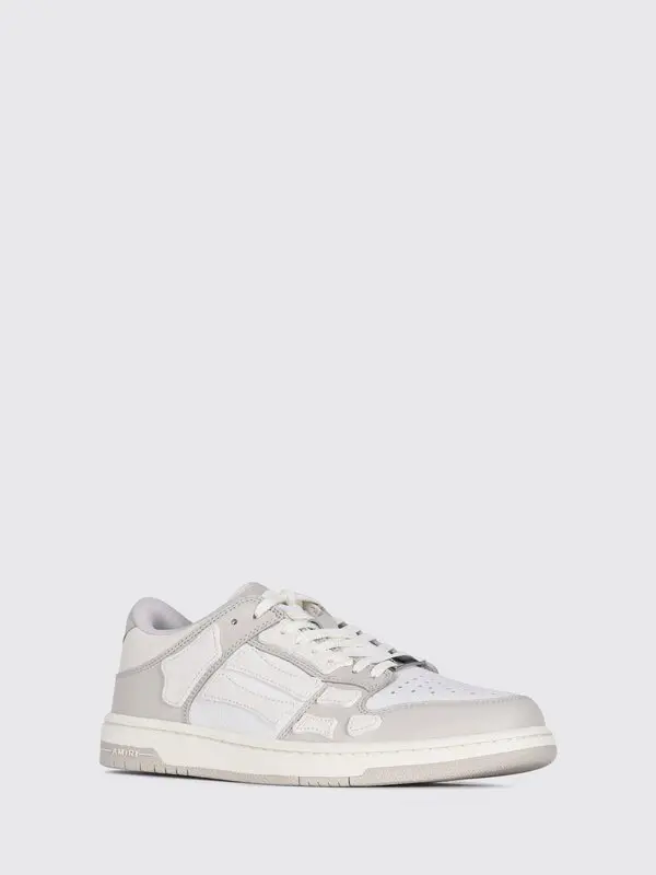 Amiri Skel Calfskin Sneakers With Bi-design And Perforated Toe - White