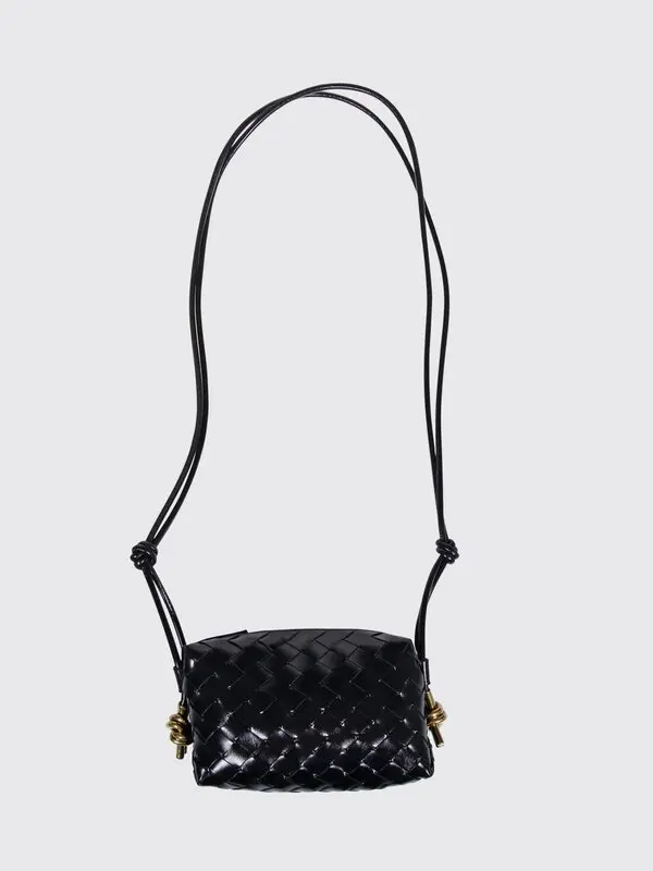 Bottega Veneta Intrecciato Leather Loop Mini Crossbody Bag - Black