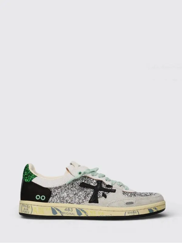 Premiata Clay Leather Sneakers With Glitter