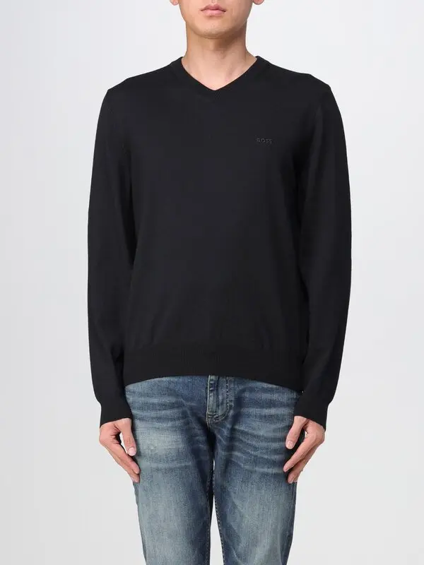 BOSS V-neck Fine Knit Jumper
