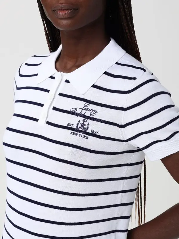 Ralph Lauren Striped Cotton Polo Shirt - White 1