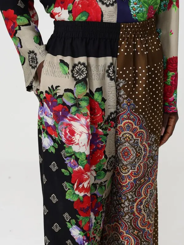 Moschino Printed Silk Palazzo Trousers