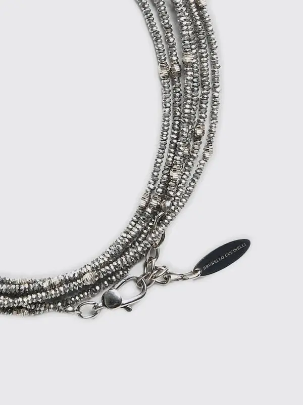 Brunello Cucinelli 925 Silver Multistrand Bracelet With Charms