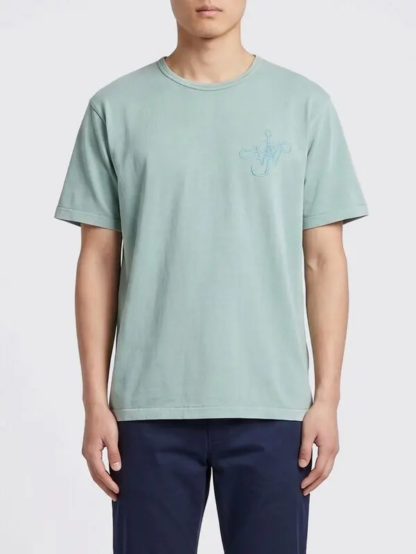 JW Anderson Cotton T-shirt With Monogram - Gnawed Blue