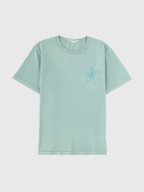 JW Anderson Cotton T-shirt With Monogram - Gnawed Blue