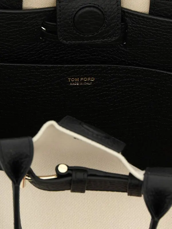 TOM FORD Audrey Cotton Twill And Leather Bag