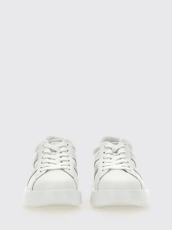 Hogan Rebel Leather Sneakers With Platform Sole - White