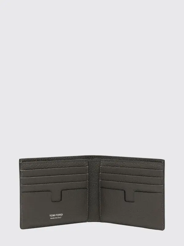 TOM FORD Bifold Calf Leather Wallet With Bill Compartment And Logo