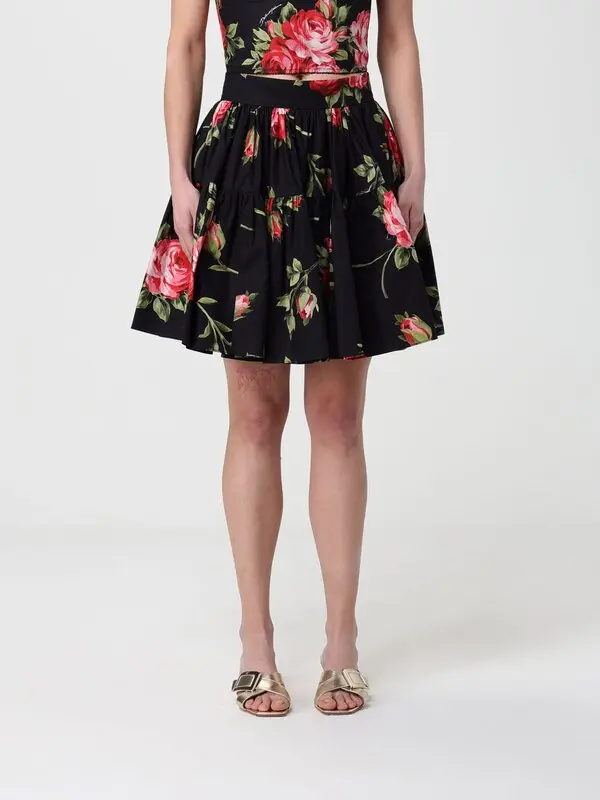 Dolce & Gabbana Floral Cotton Full Skirt