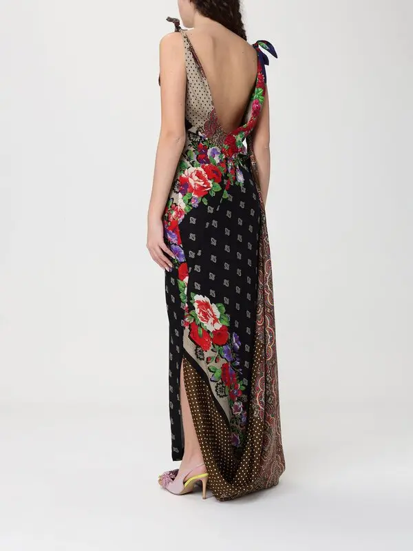 Moschino Printed Silk Long Dress