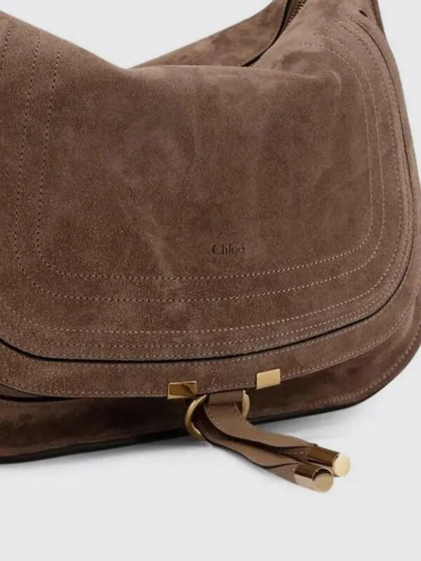 Chloé Marcie Suede Bag - Beige