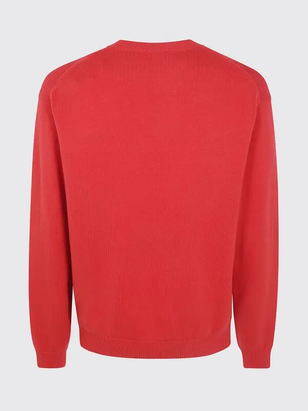 Kenzo Merino Wool Crew Neck Sweater With Jacquard Logo - Red