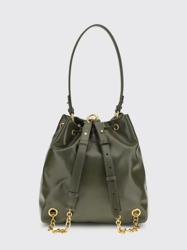 Balmain Calf Leather Bucket Backpack