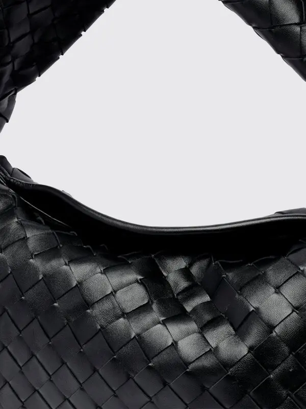 Bottega Veneta Woven Leather Shoulder Bag - Black