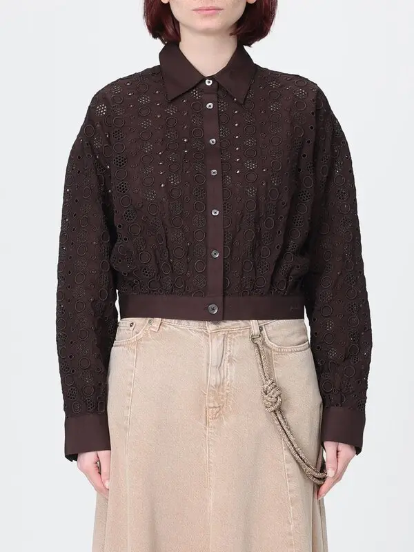 Pinko Sangallo Lace Shirt - Brown