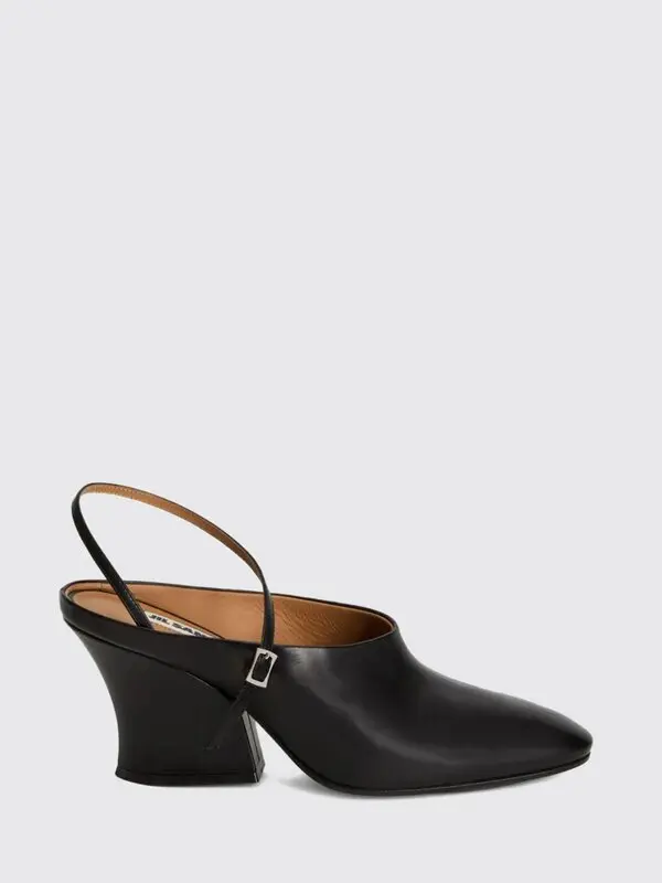 JIL SANDER Leather Slingback Pumps - Black