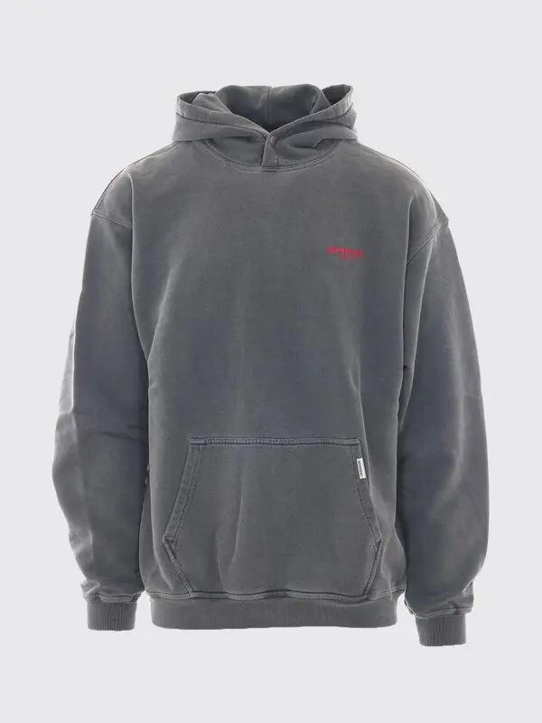 REPRESENT Relaxed Fit Cotton Hoodie With Printed Logo - Grey