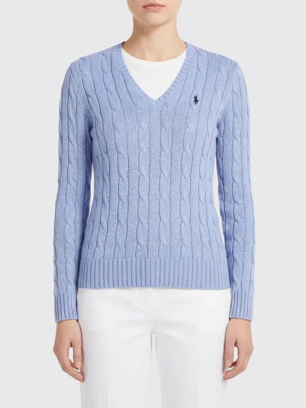 Polo Ralph Lauren Cable Knit V-neck Jumper - Black