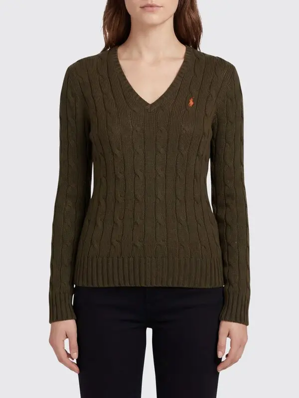 Polo Ralph Lauren Cable Knit V-neck Jumper - Green