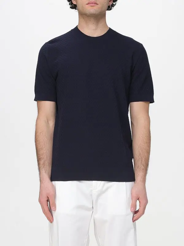 PAOLO PECORA Basic Cotton Crew-neck Sweater - Blue