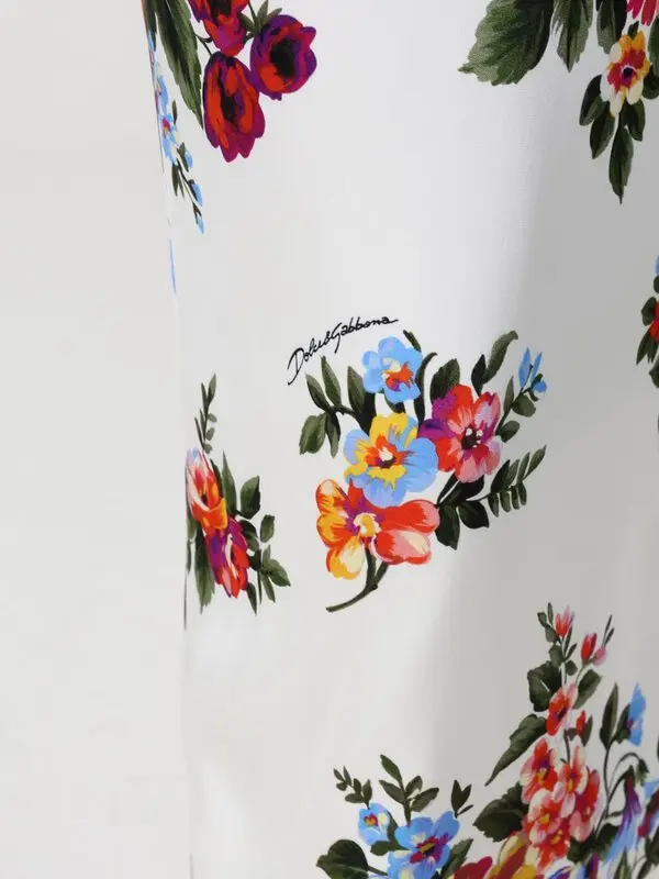 Dolce & Gabbana Floral Print Crepe Midi Dress