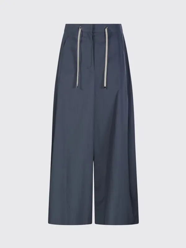 Max Mara Cotton Cropped Trousers - Blue
