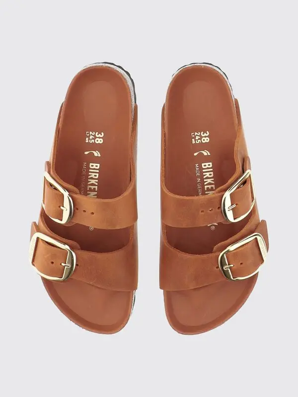 BIRKENSTOCK Arizona Big Buckle Oiled Leather Sandals - Orange