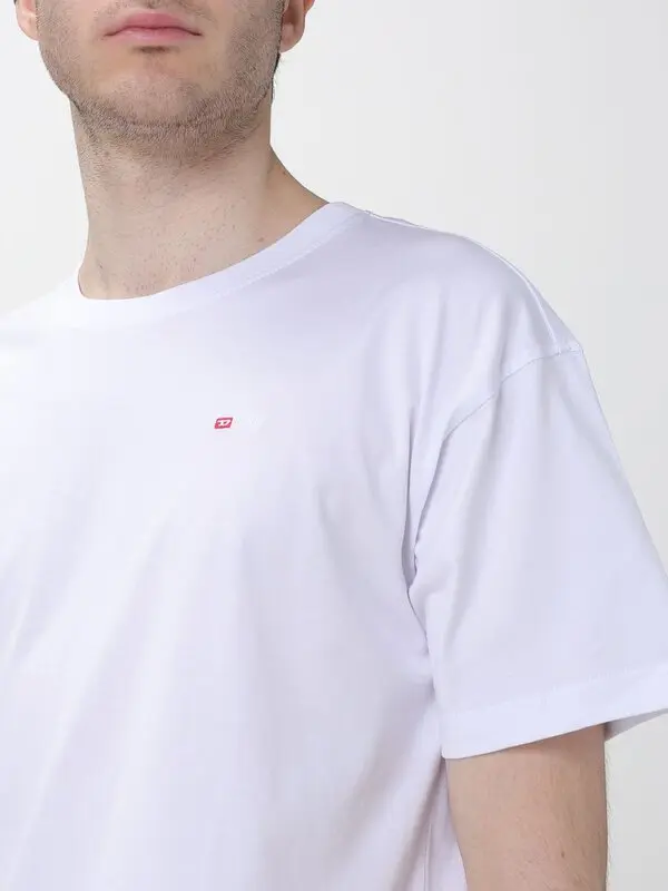 DIESEL® Cotton T-shirt With Mini Logo