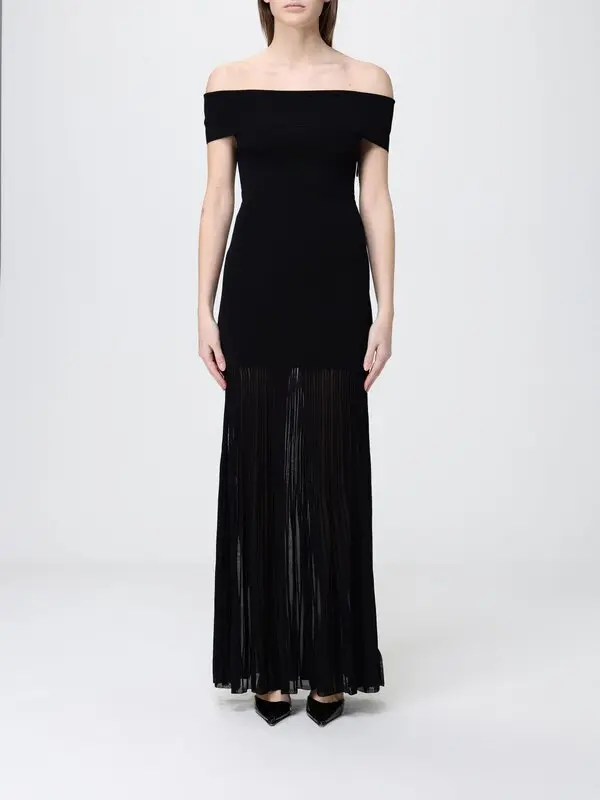 Michael Kors Long Pleated Stretch Knit Dress