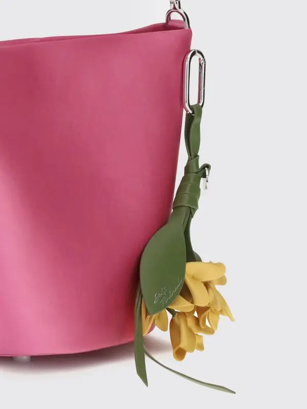 SELF-PORTRAIT Satin Mini Handbag With Top Handle And Charm