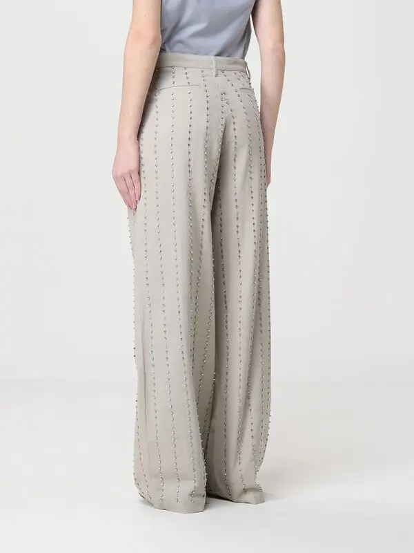 Pinko Embellished Wide-leg Cotton Trousers