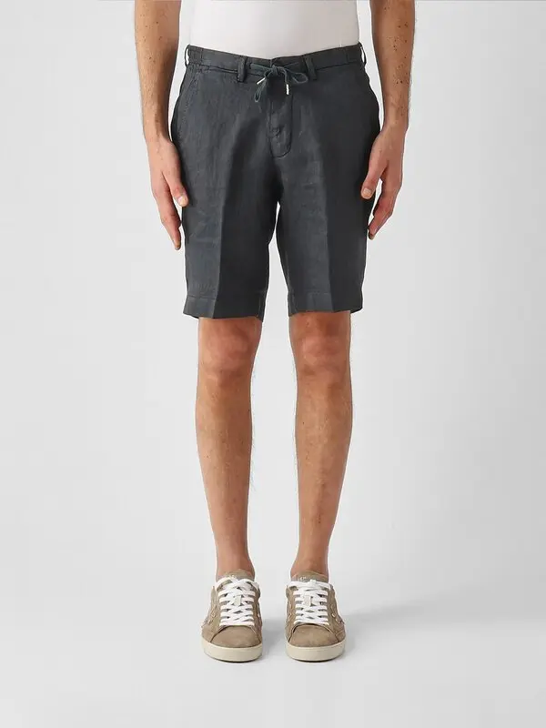 BRIGLIA 1949 Linen Shorts With Drawstring Waist