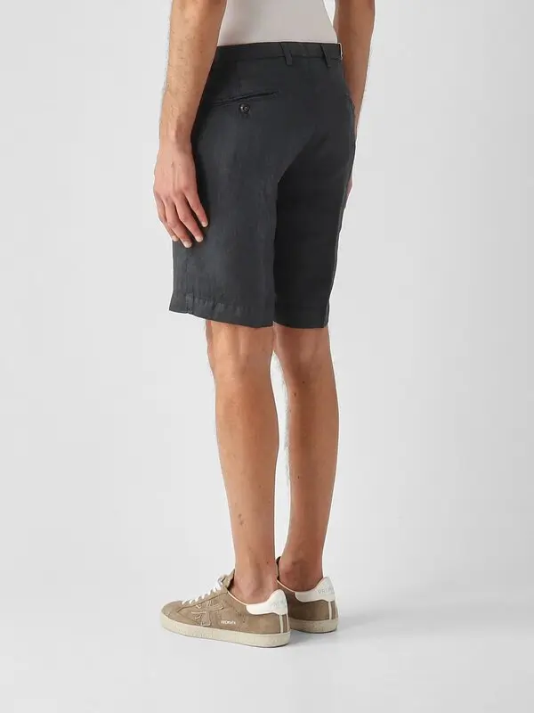 BRIGLIA 1949 Linen Shorts With Drawstring Waist
