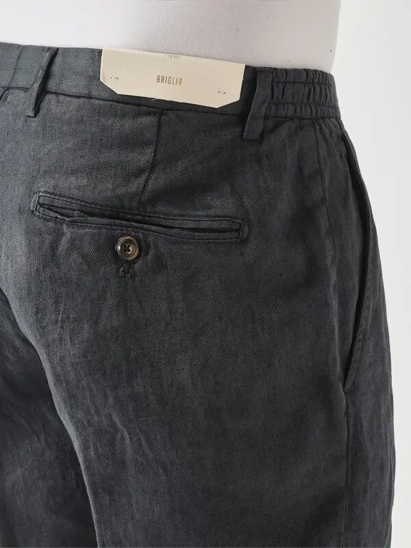 BRIGLIA 1949 Linen Shorts With Drawstring Waist
