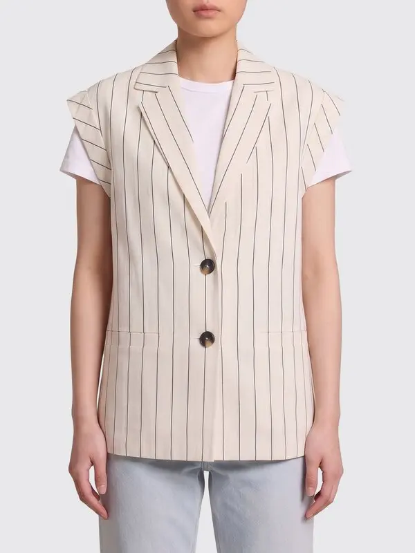 Liu Jo Single-breasted Viscose Blend Vest - White