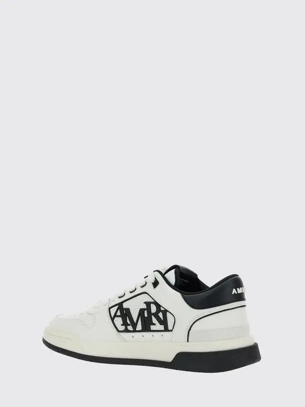 Amiri Ma Quad Calfskin Leather Low-top Sneakers With Lettering Logo And Perforated Toe - White 1