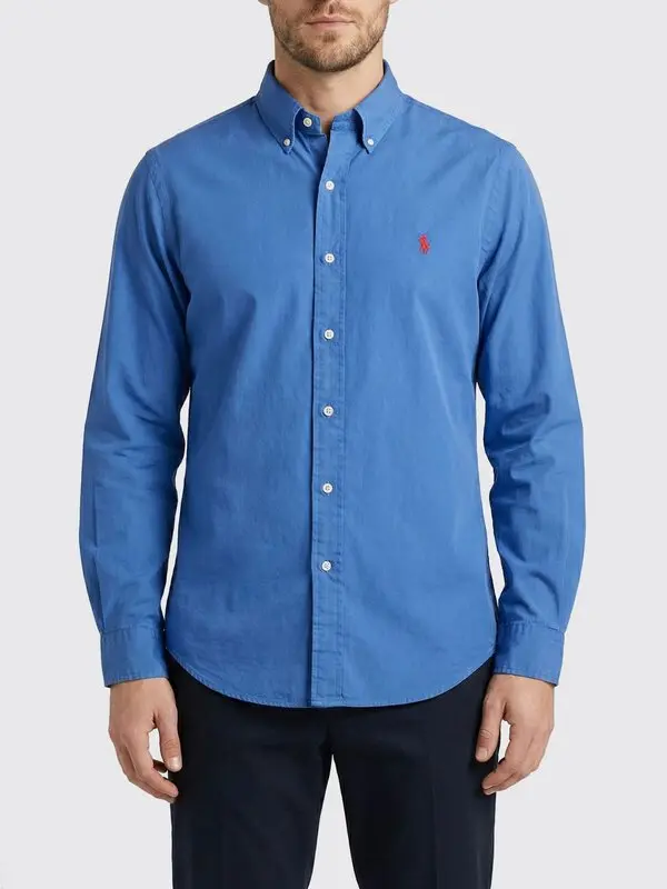 Polo Ralph Lauren Cotton Shirt With Logo - Blue