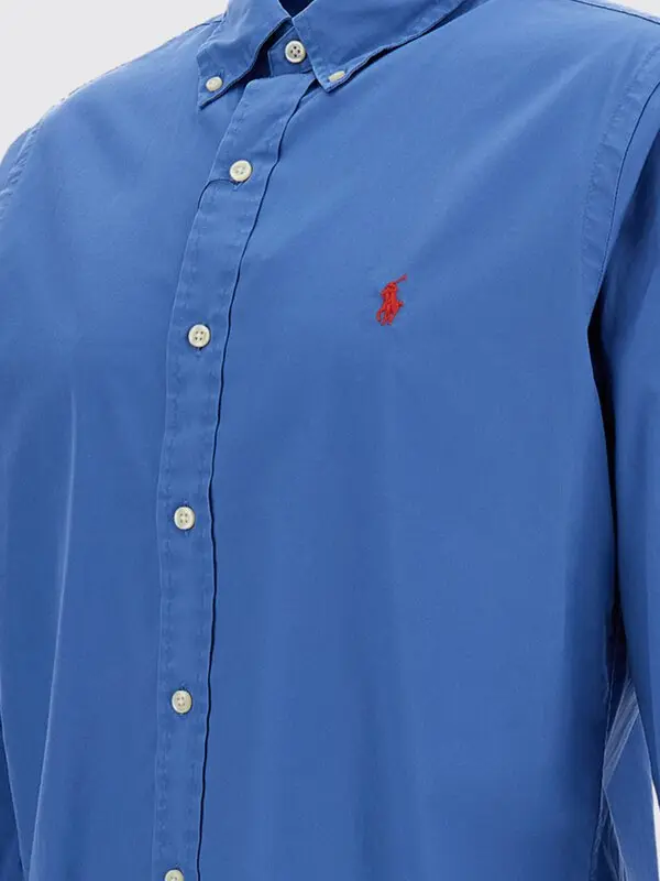 Polo Ralph Lauren Cotton Shirt With Logo - Blue