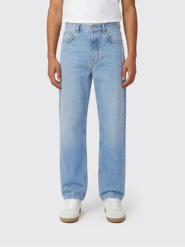 Off-White Cotton Denim Straight Jeans