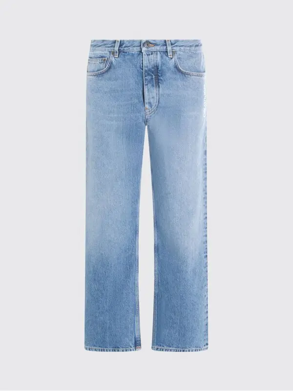 Off-White Cotton Denim Straight Jeans