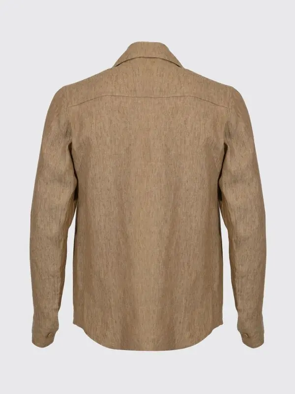 BRIGLIA 1949 Linen Shirt Jacket - Brown
