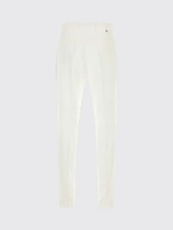 PT TORINO Linen Blend Tailored Trousers - White