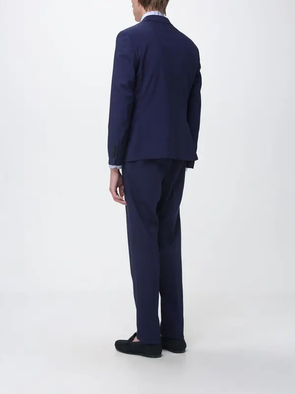 MANUEL RITZ Single-breasted Stretch Wool Suit - Blue