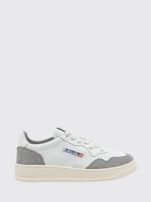 AUTRY Medalist Low Bi Leather Sneakers With Perforated Toe - Ivory