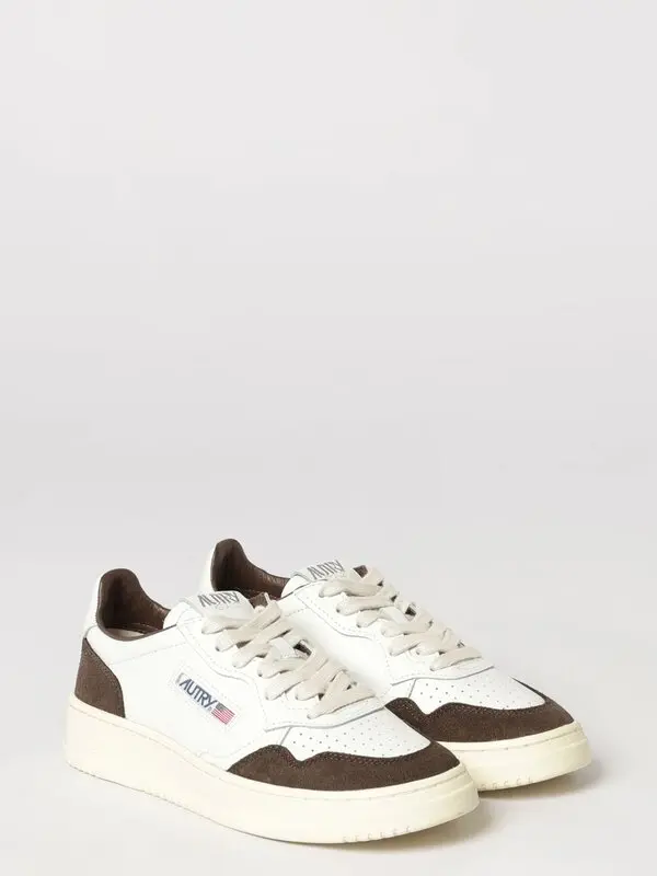 AUTRY Medalist Low Bi Leather Sneakers With Perforated Toe - White 1