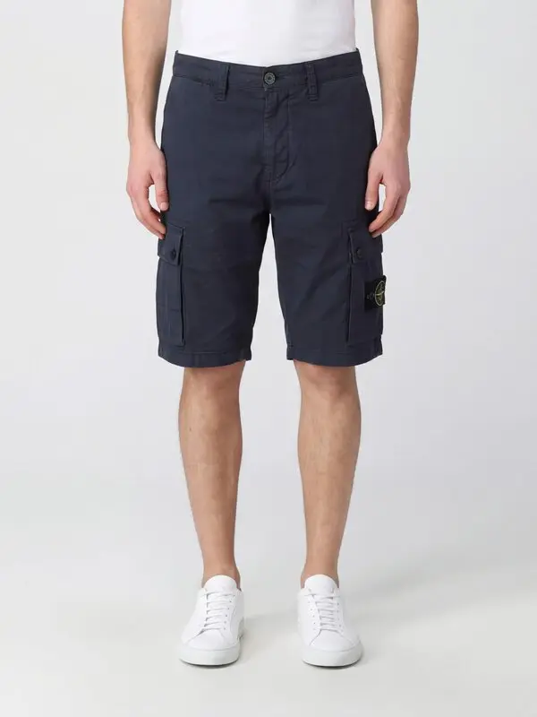 Stone Island Stretch Cotton Cargo Shorts - Blue